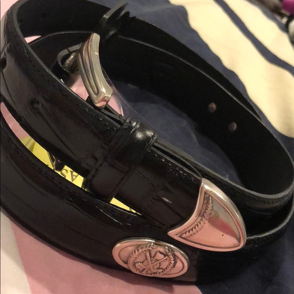 Brighton | Accessories | Aquarius Golf Belt Croc Embossed With Silver ...